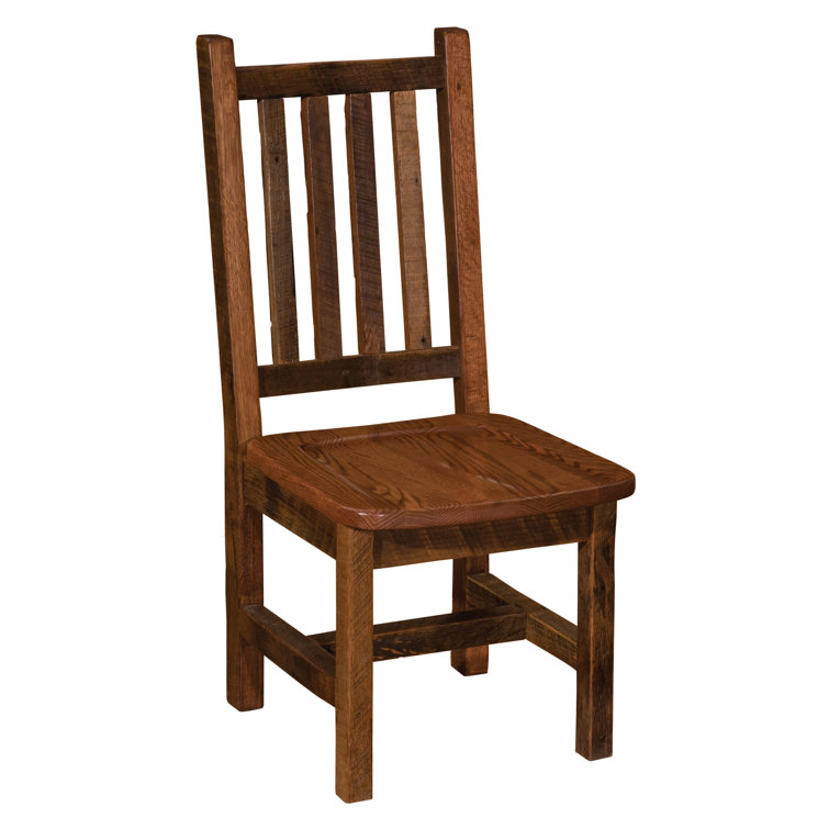 Fireside Lodge Prairie Solid Wood Slat Back Side Chair In Antique Oak